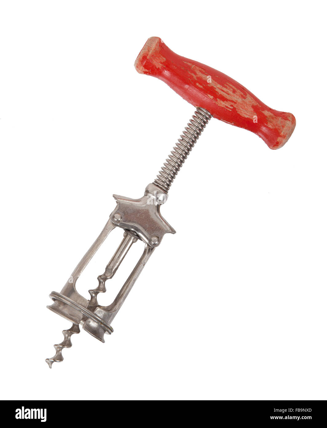 Vintage metal corkscrew isolated on white background Stock Photo - Alamy