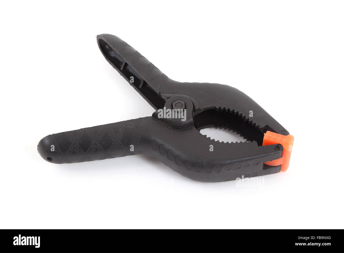 Plastic clamps used for clamping items isolated on white background ...