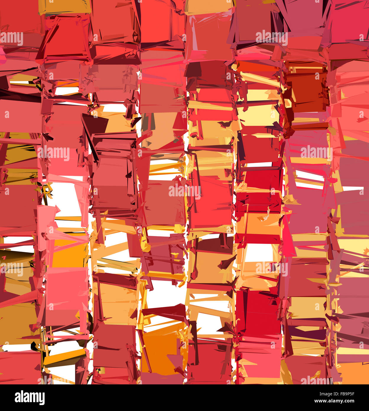 3d abstract fragmented pattern in pink orange red Stock Photo - Alamy