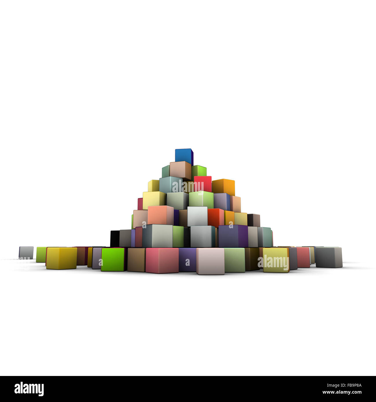 stack of multi color cubes over white Stock Photo - Alamy