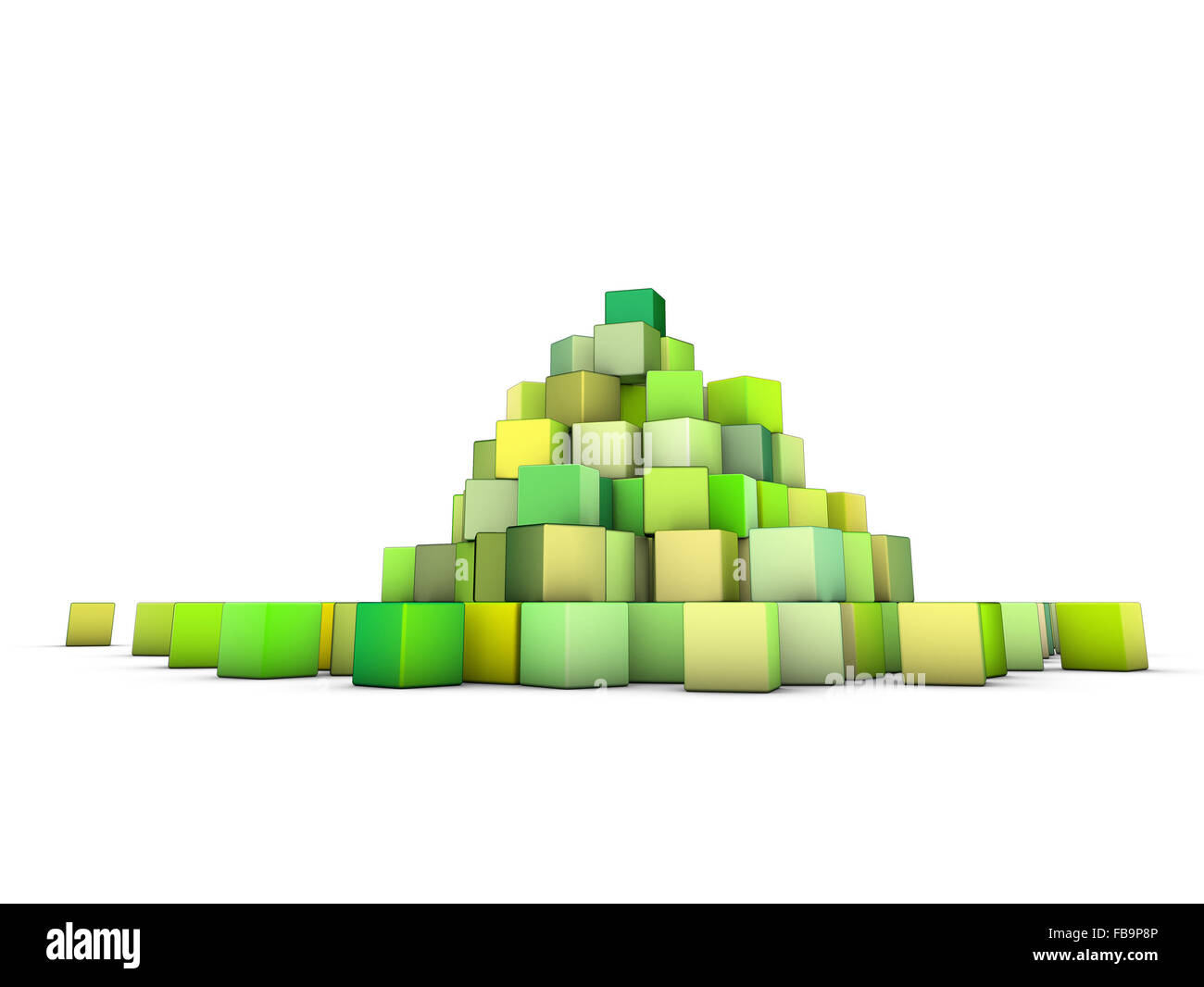 3d render large stack of green cubes on white Stock Photo - Alamy