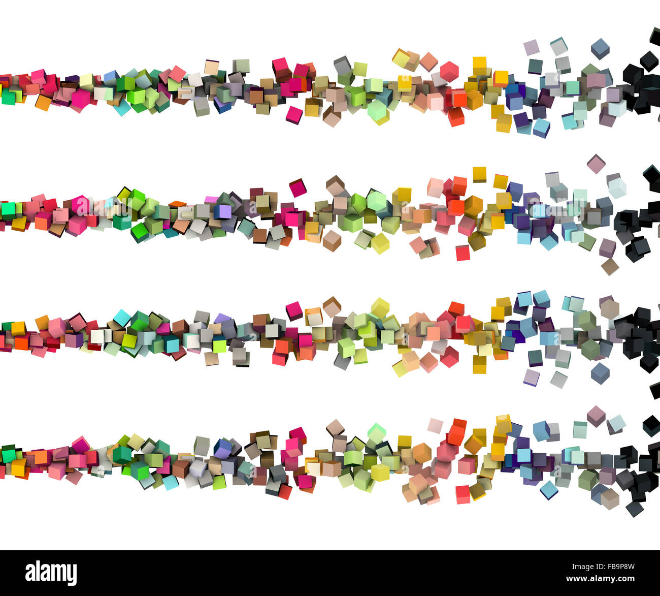 strings of cubes in multiple rainbow colors Stock Photo - Alamy
