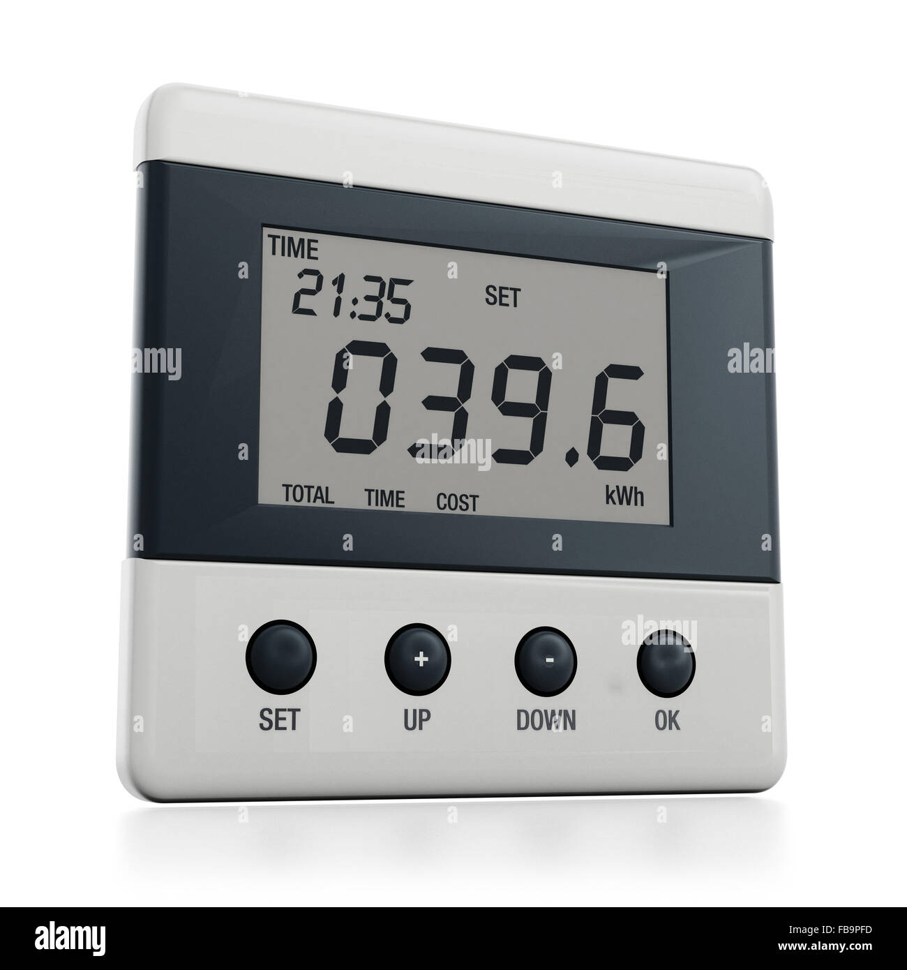 Energy meter isolated on white background Stock Photo - Alamy