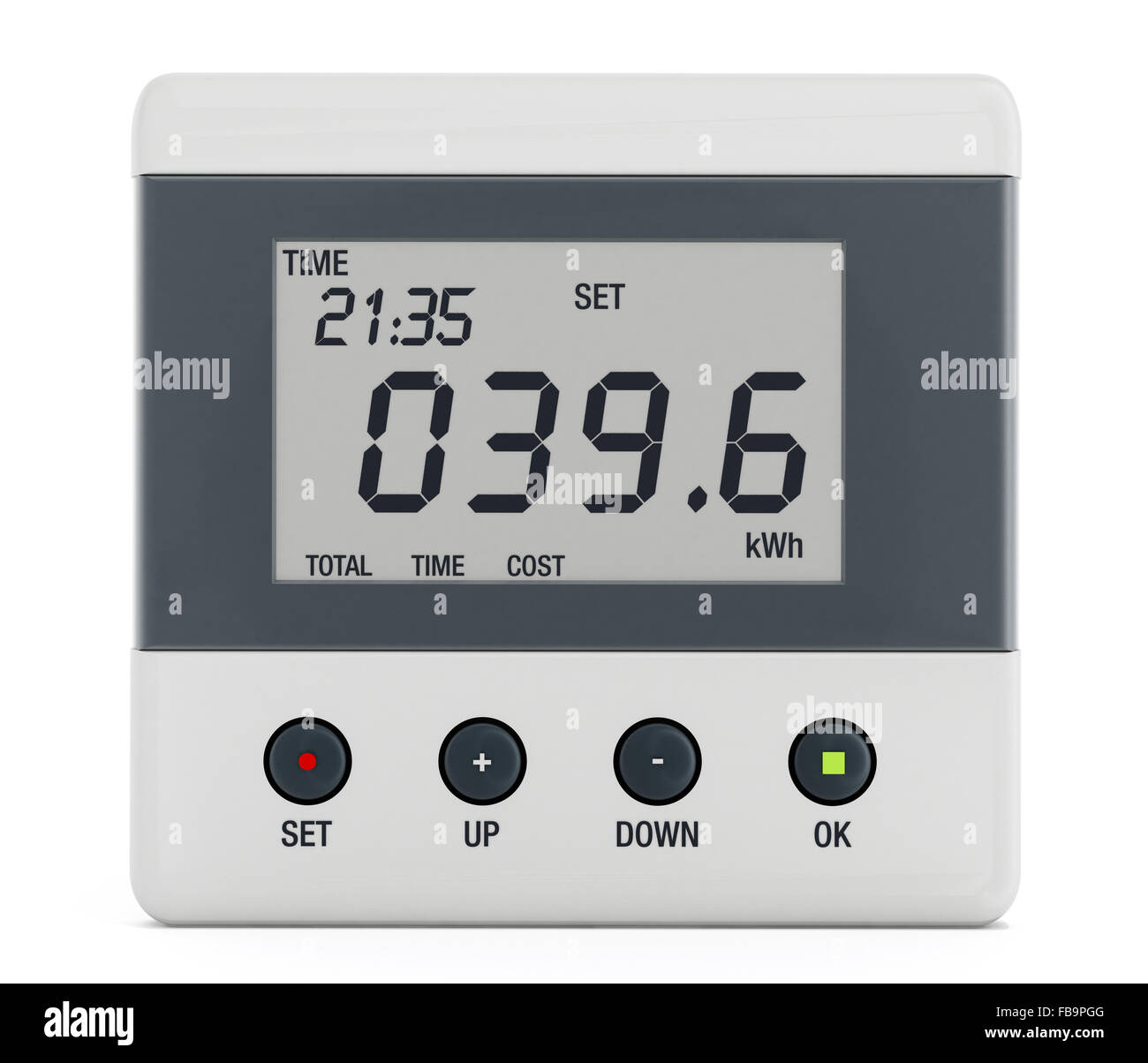 Energy meter isolated on white background Stock Photo - Alamy