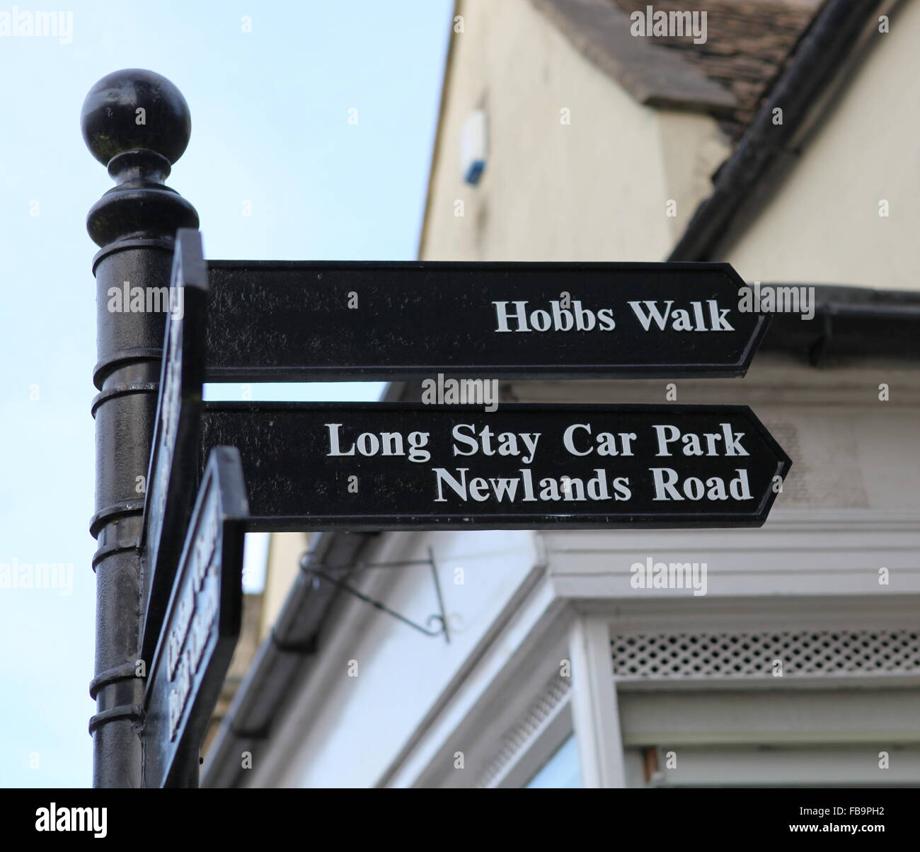Sign post to Hobbs Walk, Long Stay Car Park and Newlands road in ...