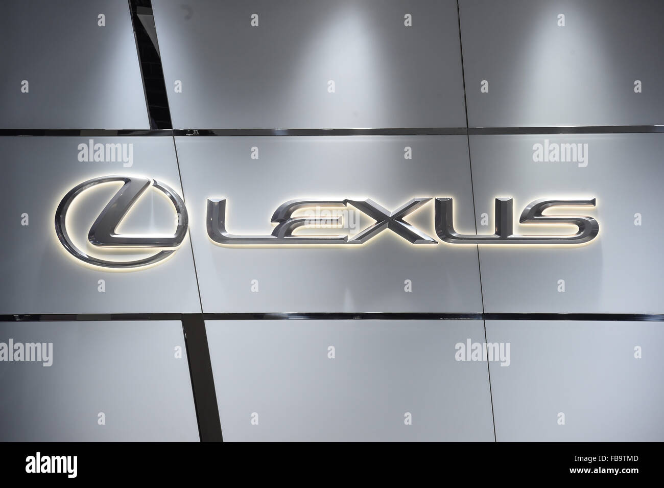 Detroit, Michigan, USA. 12th Jan, 2015. A Lexus logo seen during the ...