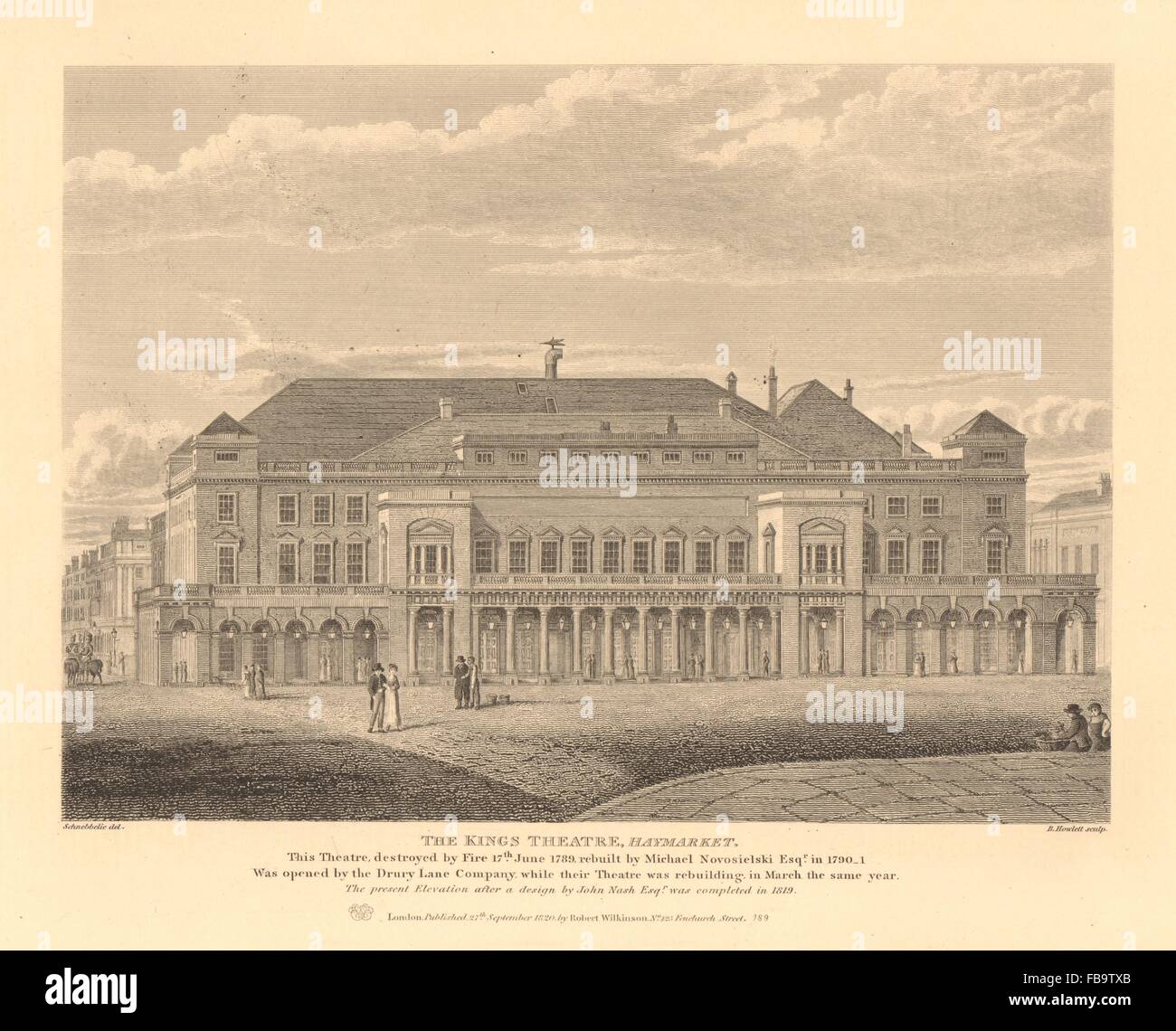 KING'S THEATRE, HAYMARKET (now HER MAJESTY'S THEATRE) in 1819. London ...