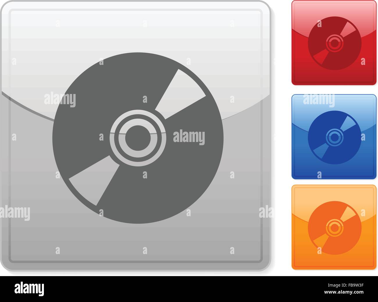 Color square web buttons CD on a white background. Vector illustration ...