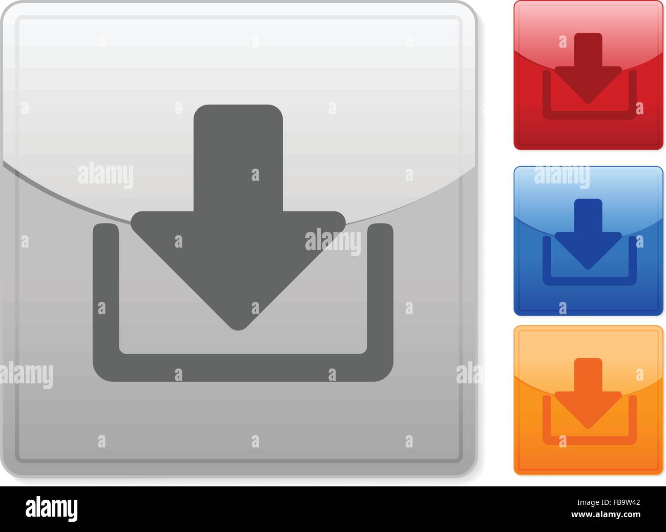 Color square web buttons download on a white background. Vector ...