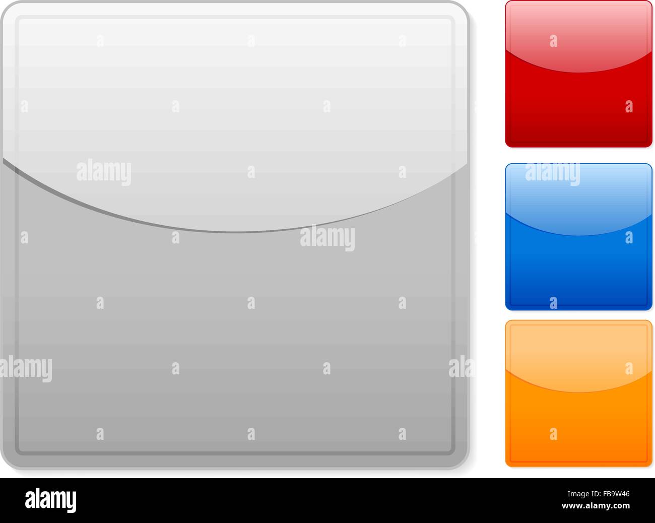 Color square web buttons empty on a white background. Vector ...