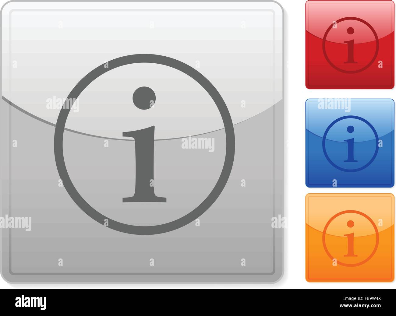 Color square web buttons info on a white background. Vector ...