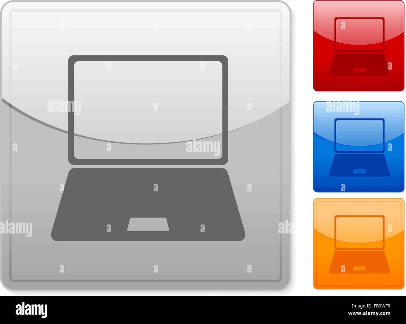Color square web buttons laptop on a white background. Vector ...