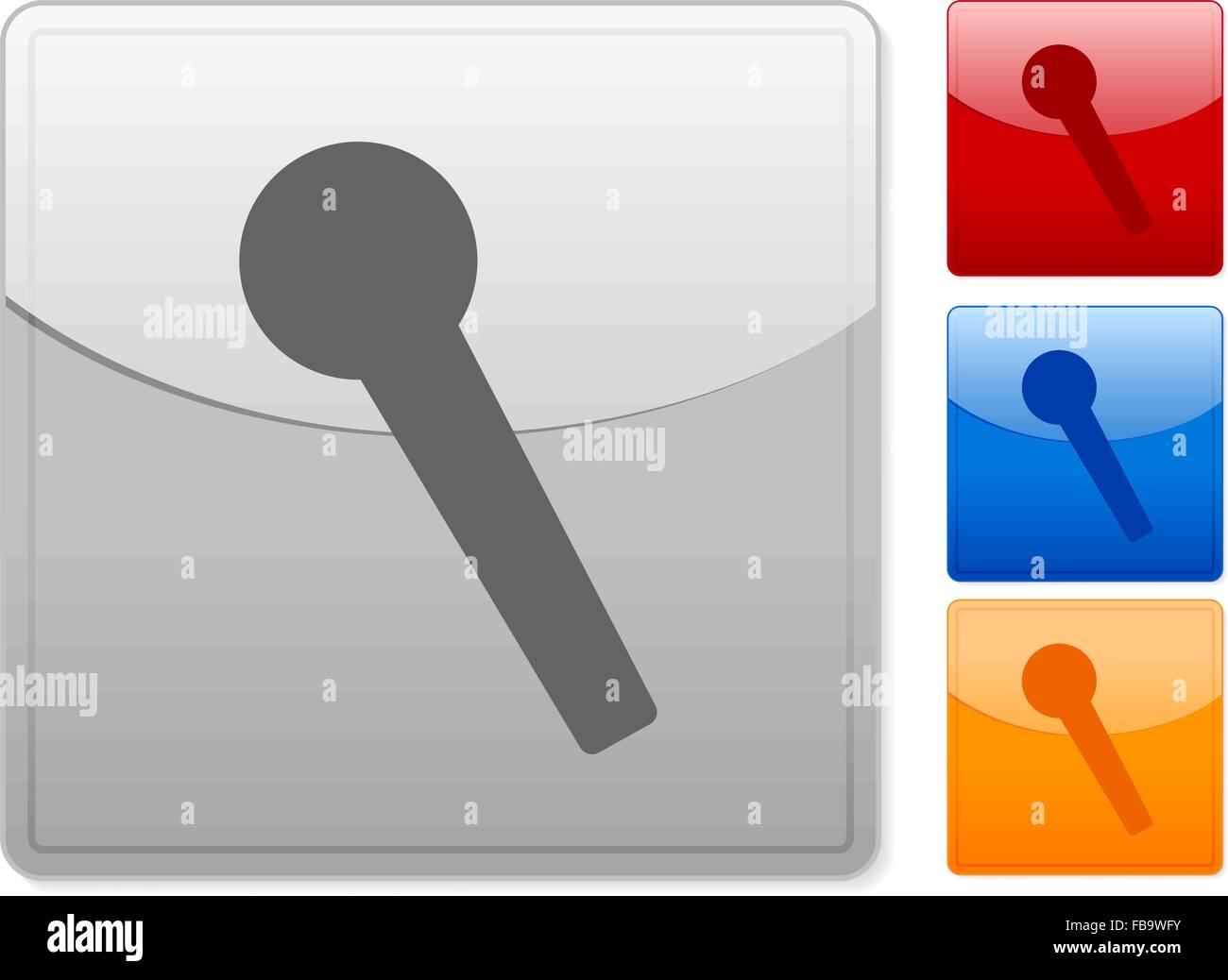 Color square web buttons microphone on a white background. Vector ...