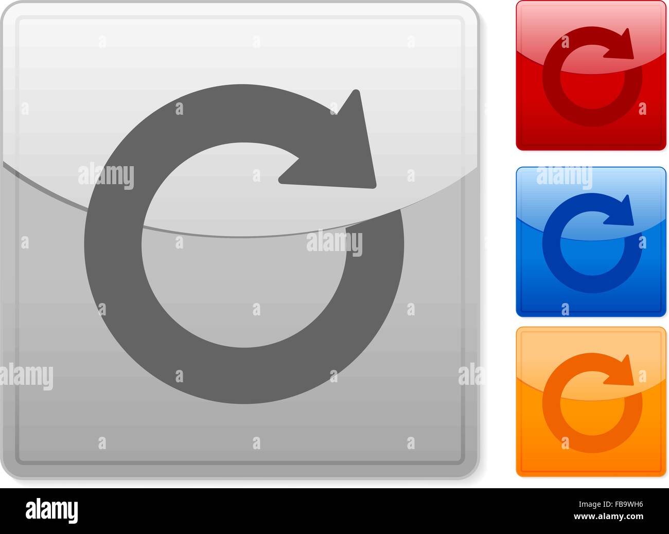 Color square web buttons reload on a white background. Vector ...