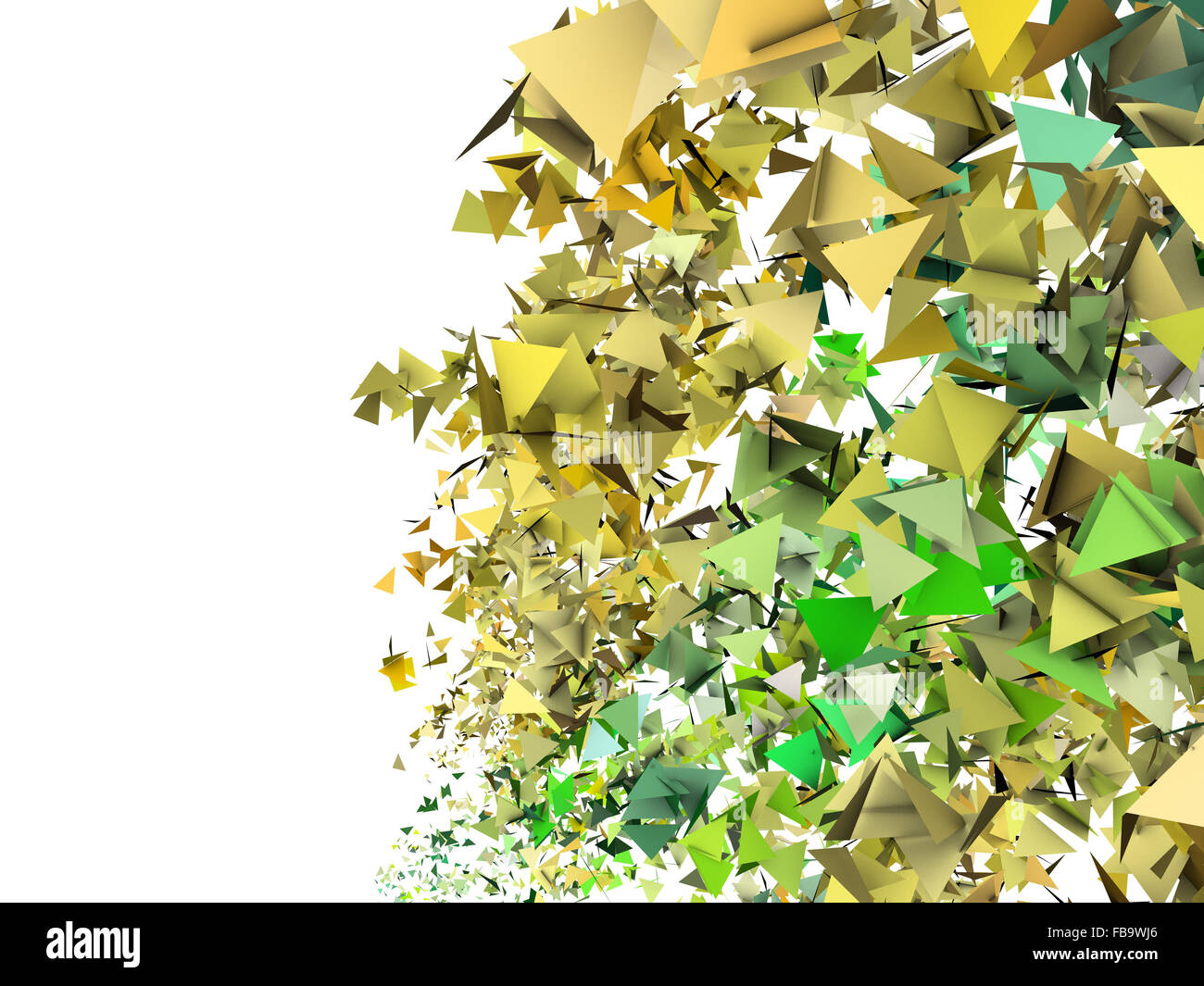 3d render abstract yellow green fragmented backdrop Stock Photo - Alamy