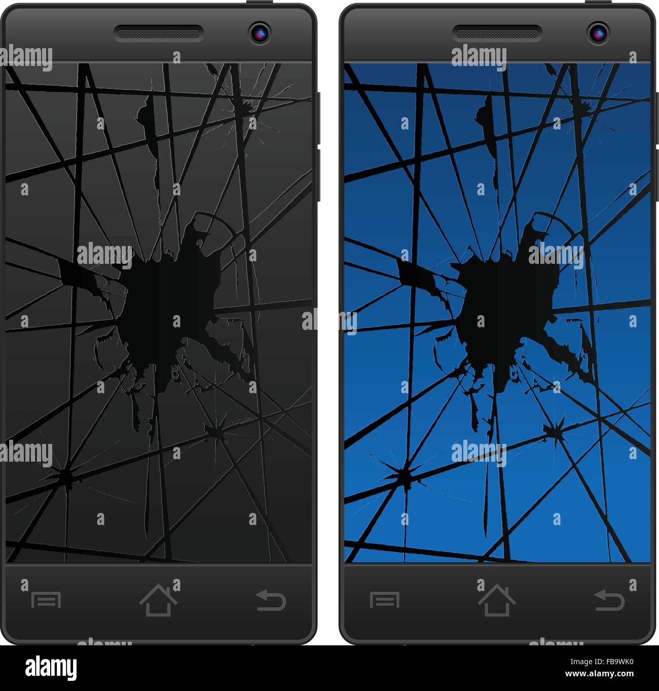 Cracked mobile phone on Stock Vector Images - Alamy