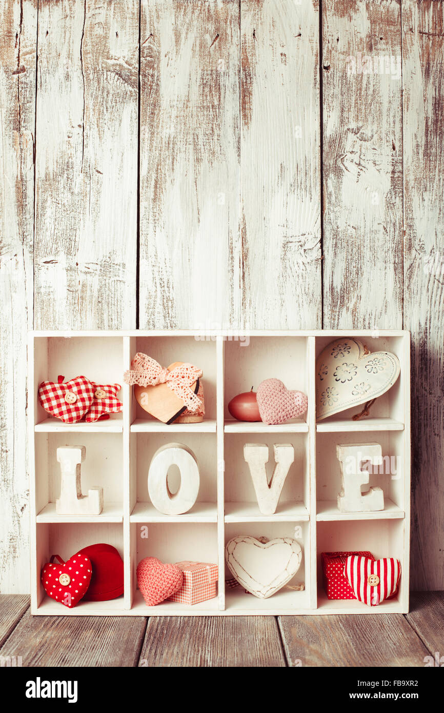 Vintage valentine set Stock Photo - Alamy