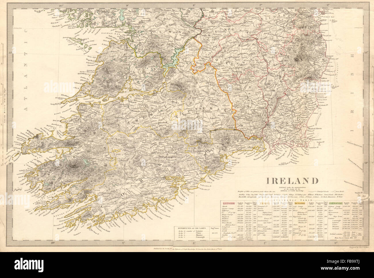 Ireland map outline with counties hi-res stock photography and images ...