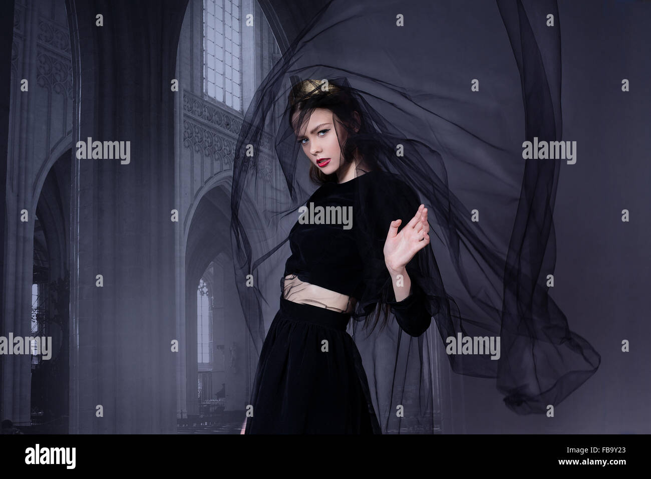 Beautiful lonely girl stands hi-res stock photography and images - Alamy