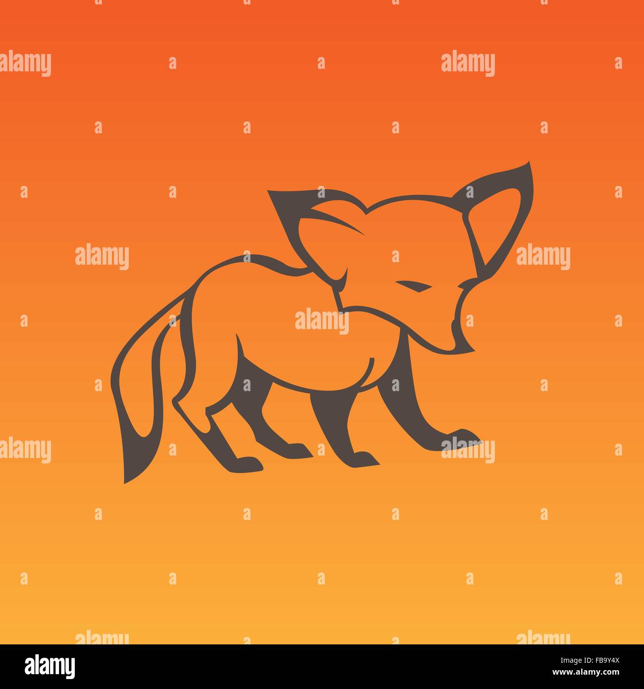 Fox sign in curve lines Stock Vector Image & Art - Alamy