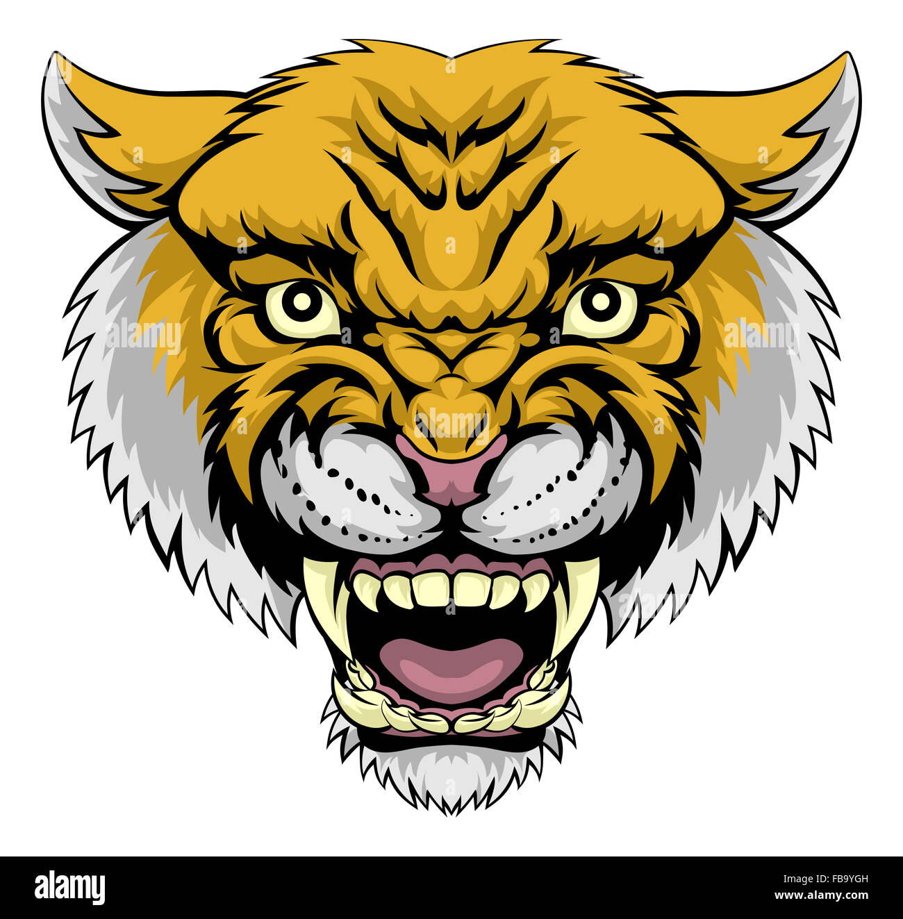 An illustration of a mean powerful wildcat bobacat mountain lion animal ...
