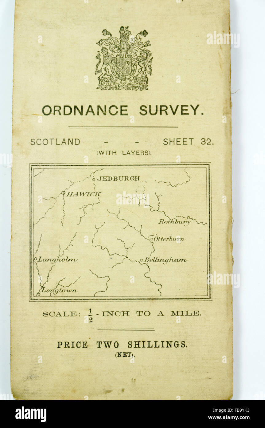 Cover of historic Ordnance Survey Map of Scotland Stock Photo - Alamy