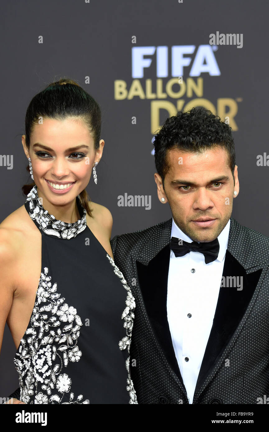 Zurich, Switzerland. 11th Jan, 2016. (L-R) Joana Sanz, Daniel Alves ...