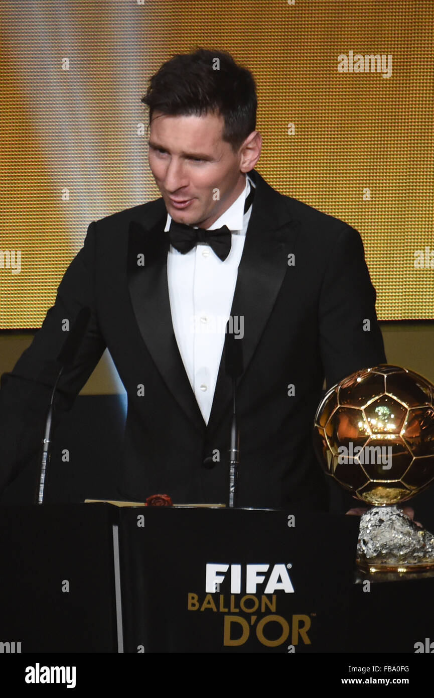 Zurich, Switzerland. 11th Jan, 2016. Lionel Messi Football/Soccer ...