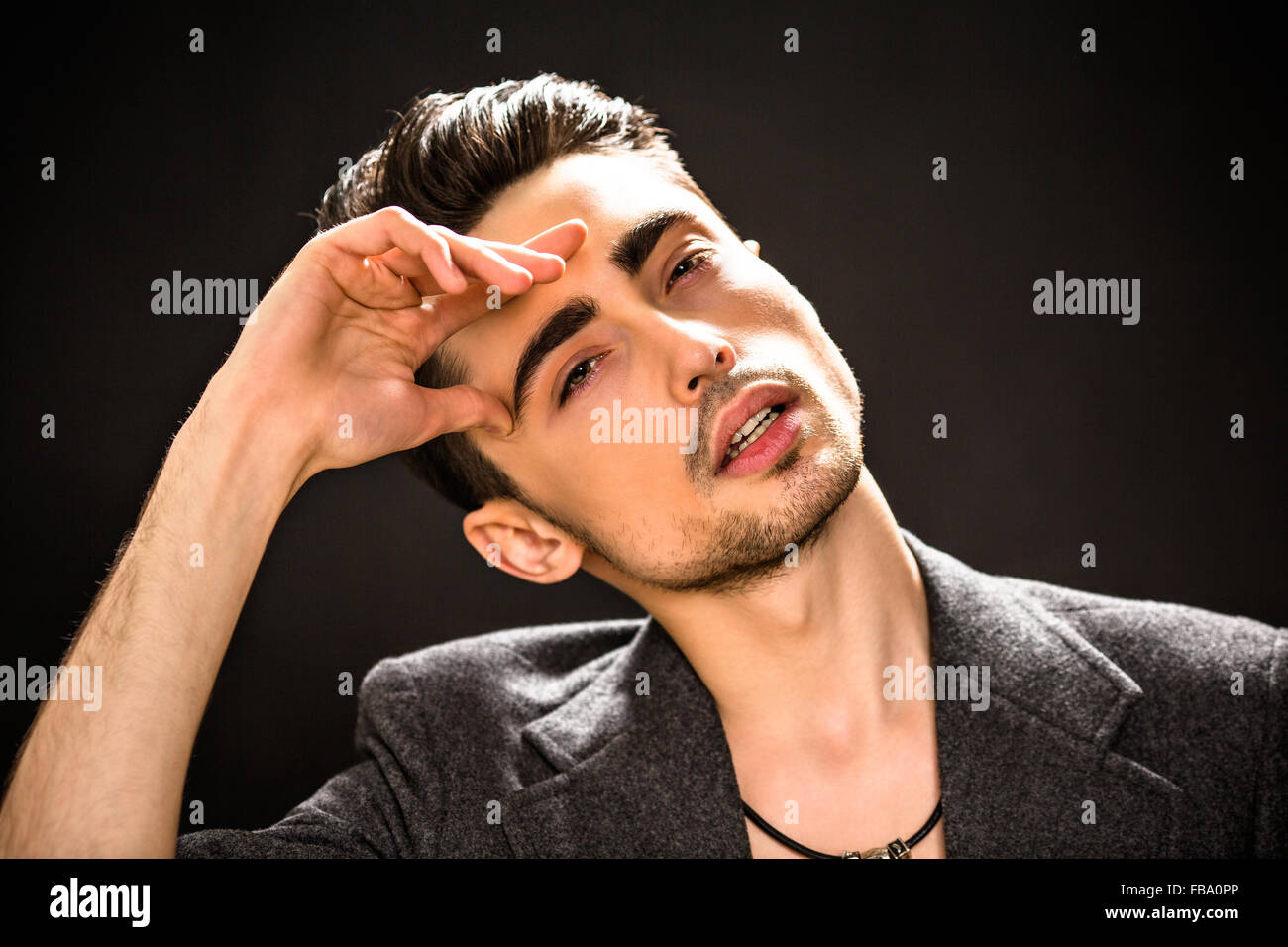 Portrait closeup smart face man hi-res stock photography and images - Alamy
