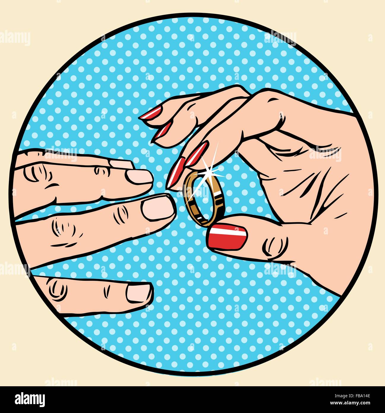 Wedding woman man gold ring betrothal Stock Vector Image & Art - Alamy