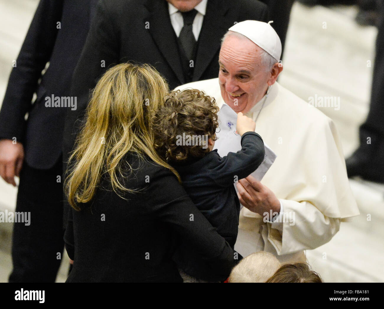 Vatican. 13th January, 2016. Pope Francis during his weekly general ...