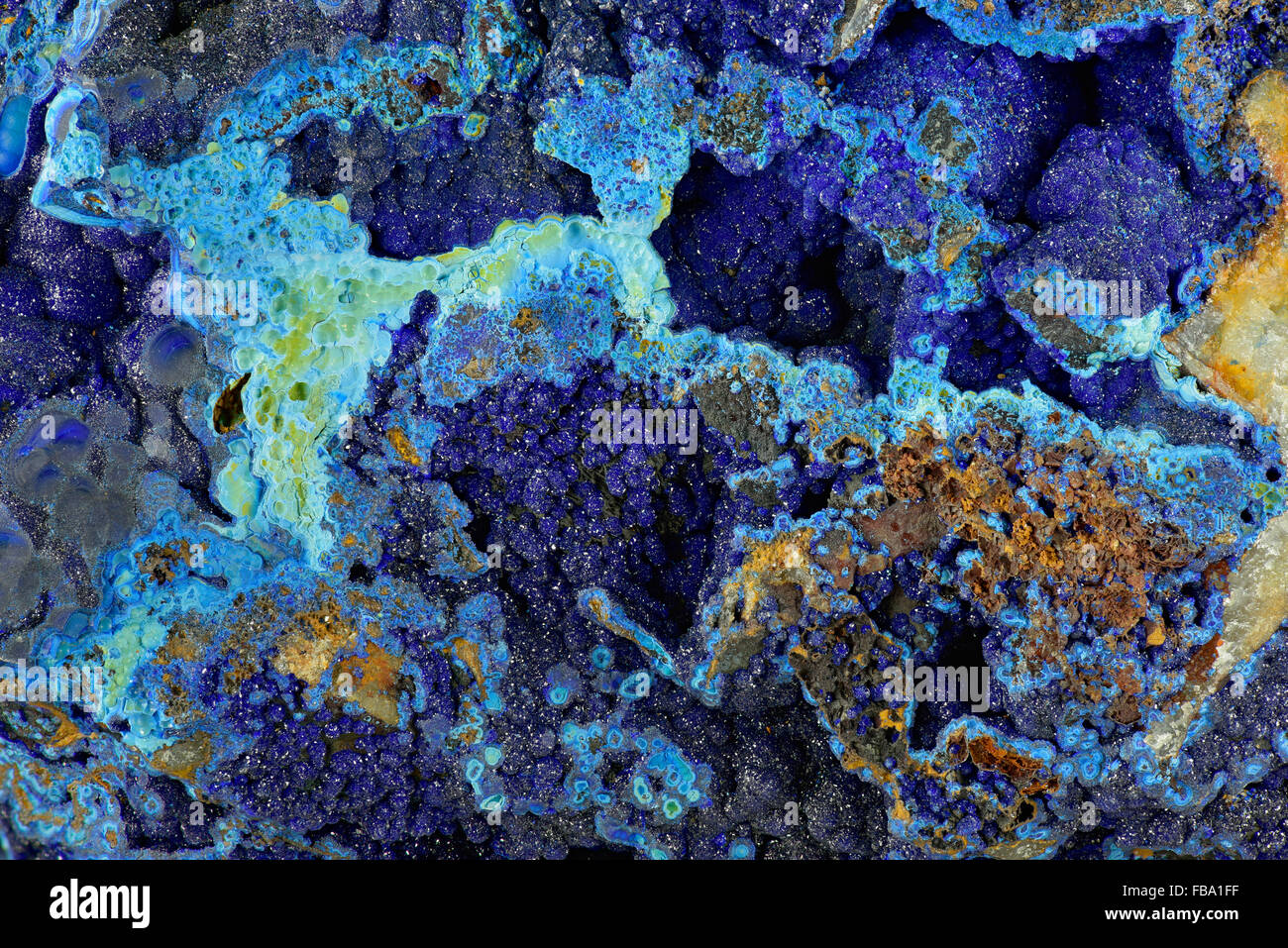 blue Azurite crystals Stock Photo - Alamy