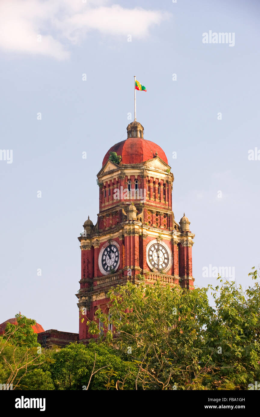 The clock tower of the High Court in Yangon Myanmar Stock Photo - Alamy