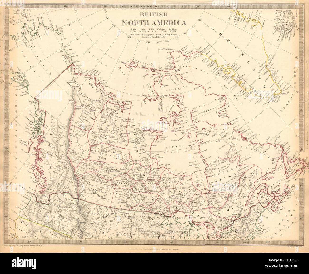 British north america map 19th century hi-res stock photography and ...