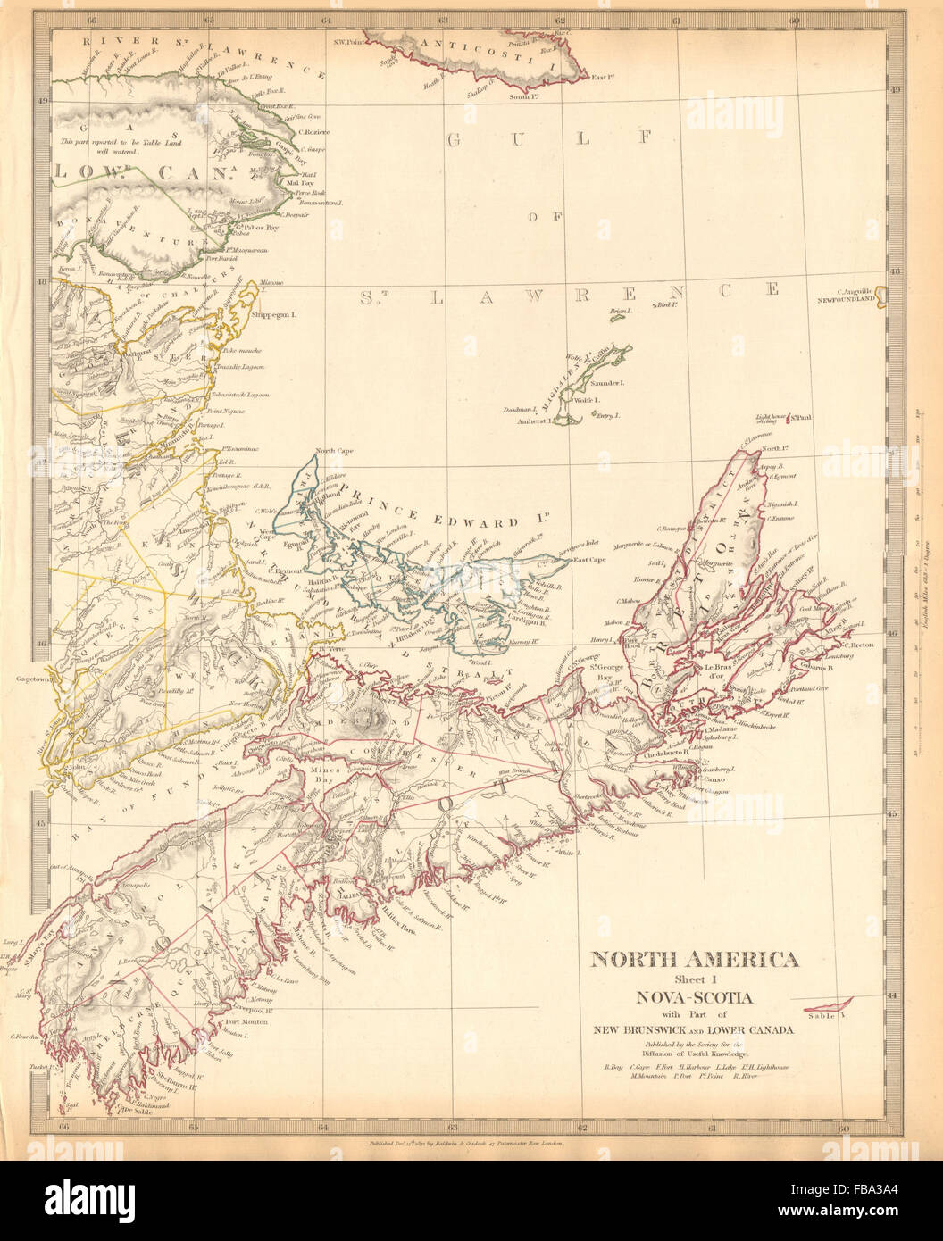 Nova scotia map 19th century hi-res stock photography and images - Alamy