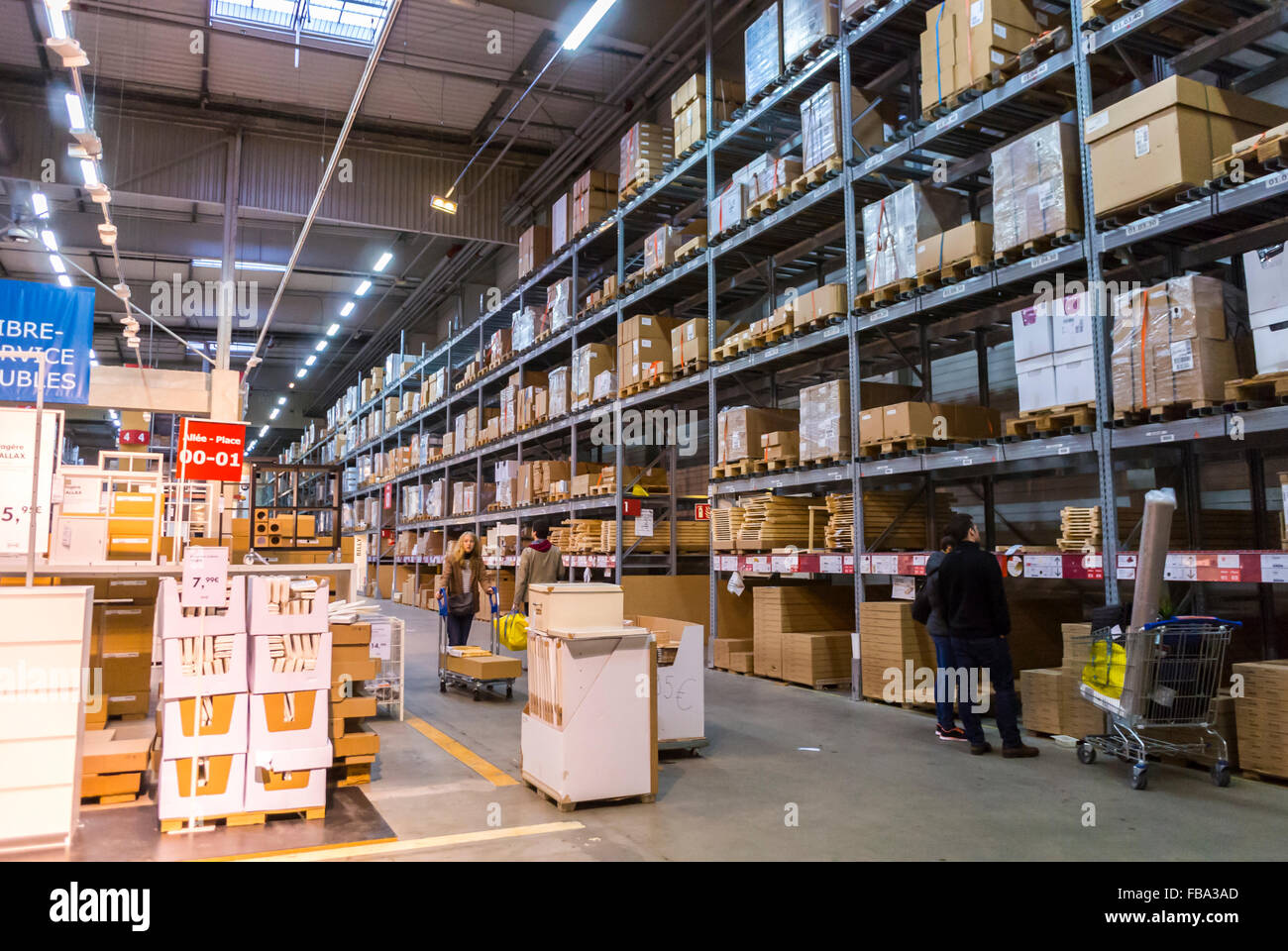 Paris, France, People Shopping in Modern DIY Housewares Store, IKEA, in ...