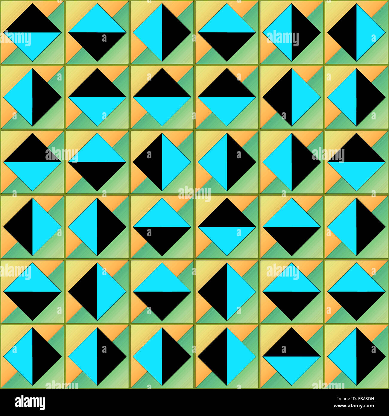 Algorithmic geometric art with rectangles and triangles in bright orange and blue Stock Photo ...