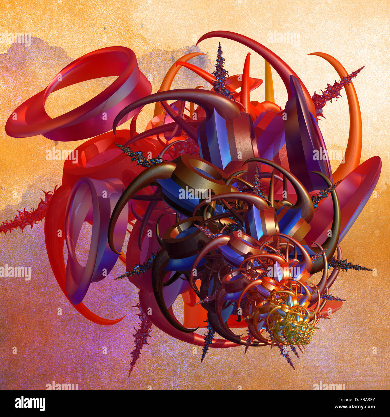 Fractal digital art that resembles an alien spiky insect Stock Photo ...