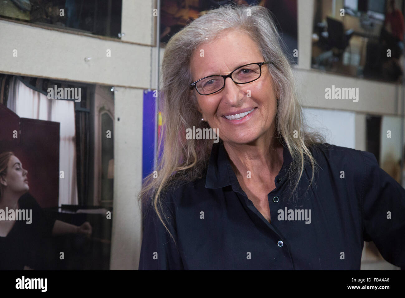 London, UK. 13 January 2016. Pictured: American photographer Annie ...