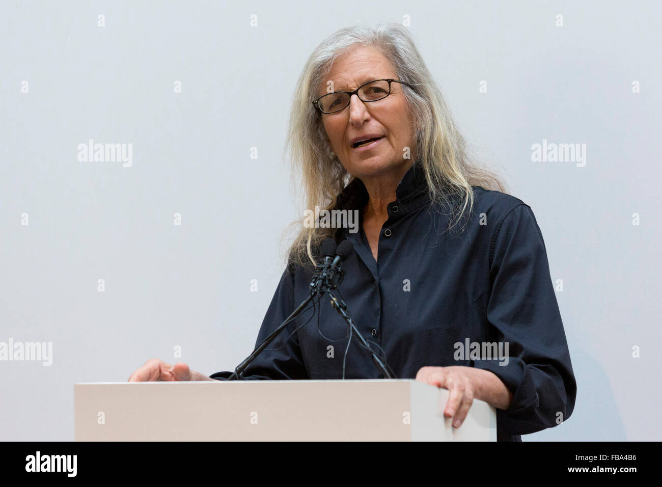 London, UK. 13 January 2016. Pictured: American photographer Annie ...