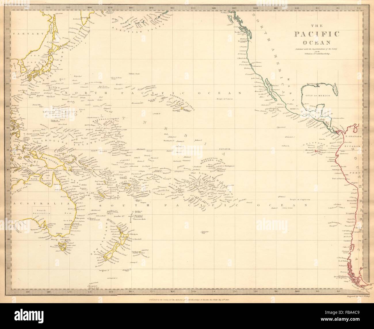 Pacific ocean map hi-res stock photography and images - Alamy
