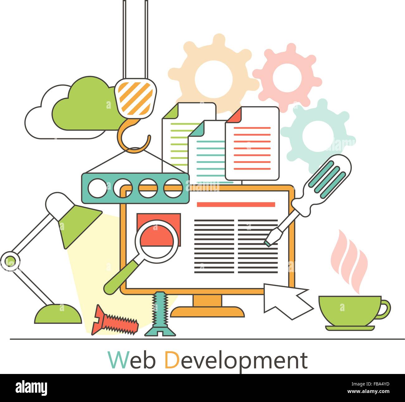 Web design concept. Flat style. Icons for web design, application ...