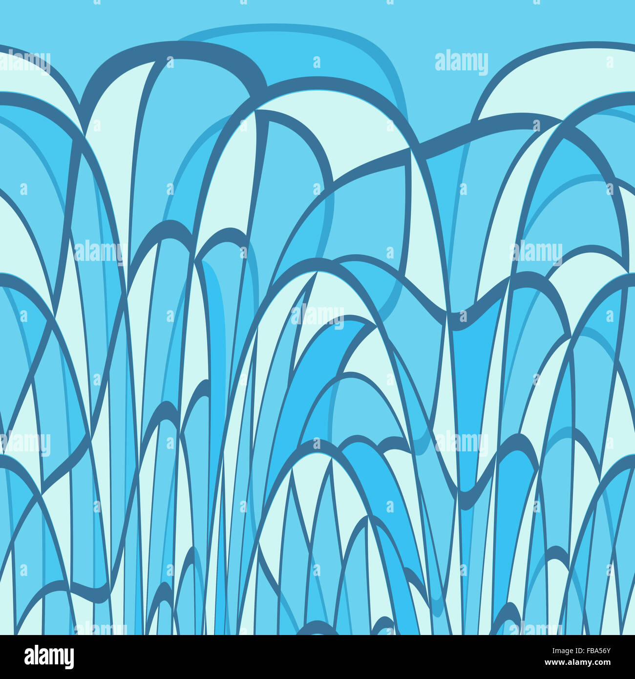 Duotone waves in light blue and blue. Algorithmic digital art Stock ...