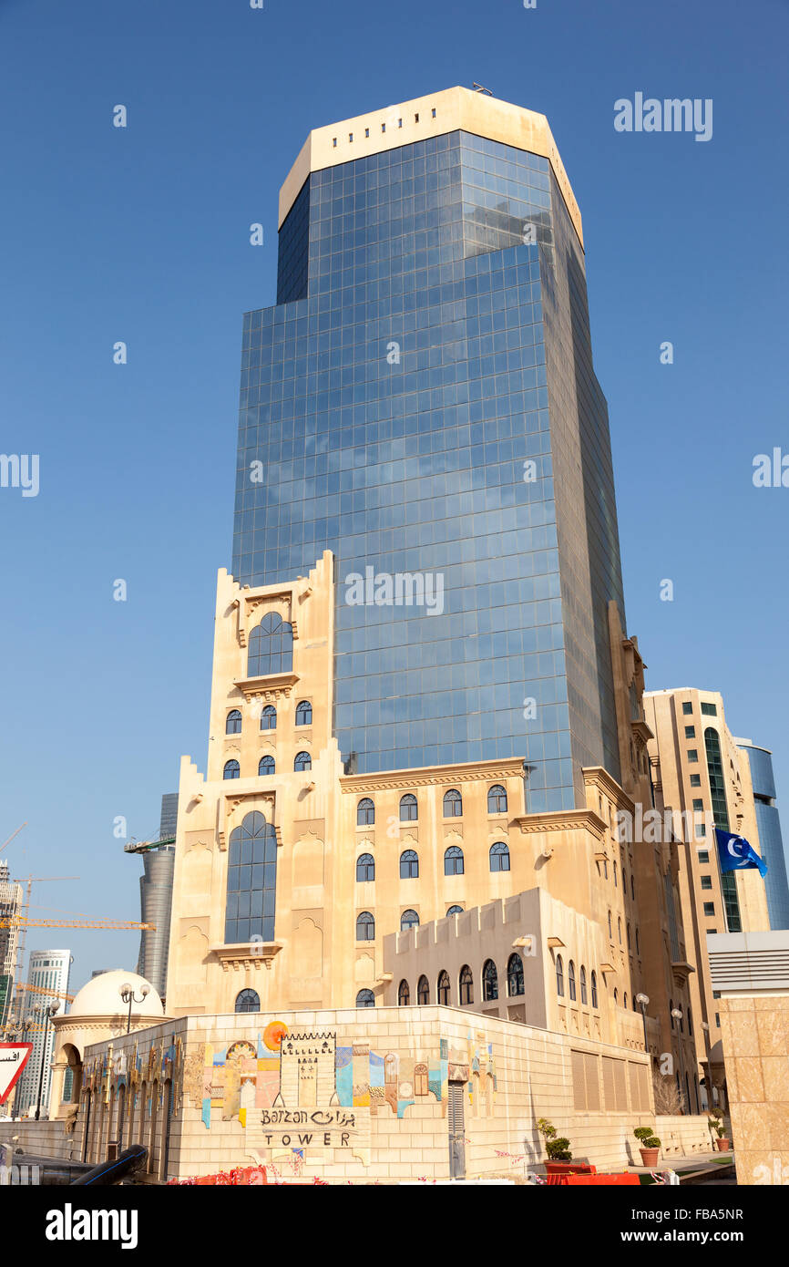Barzan Tower on Majlis Al Taawon Street in West Bay Stock Photo - Alamy