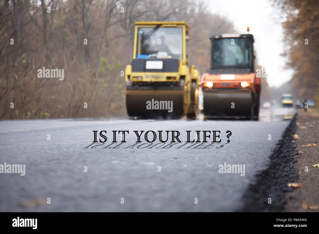 Road rollers during asphalt compaction works Stock Photo - Alamy
