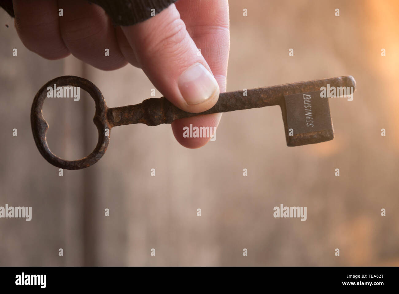 Keys to Business idea, key and label with lettering business Stock ...