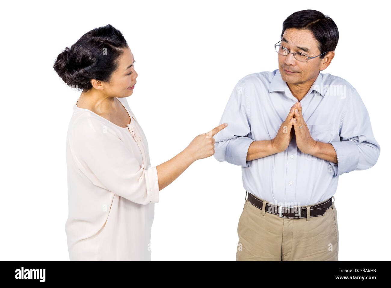 Older asian couple having an argument Stock Photo - Alamy