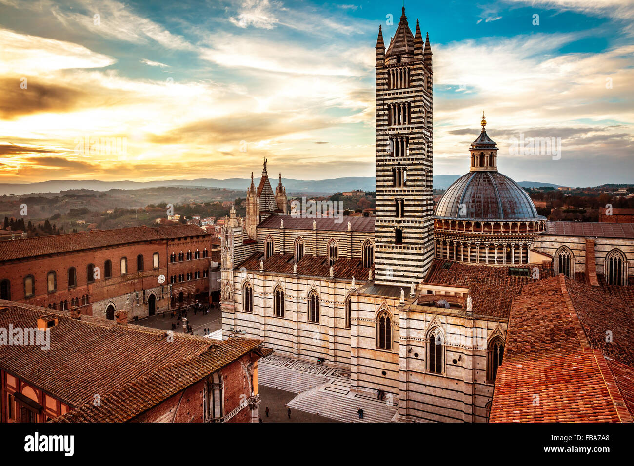 The wonderful medieval city of Siena in Tuscany region, italy Stock ...