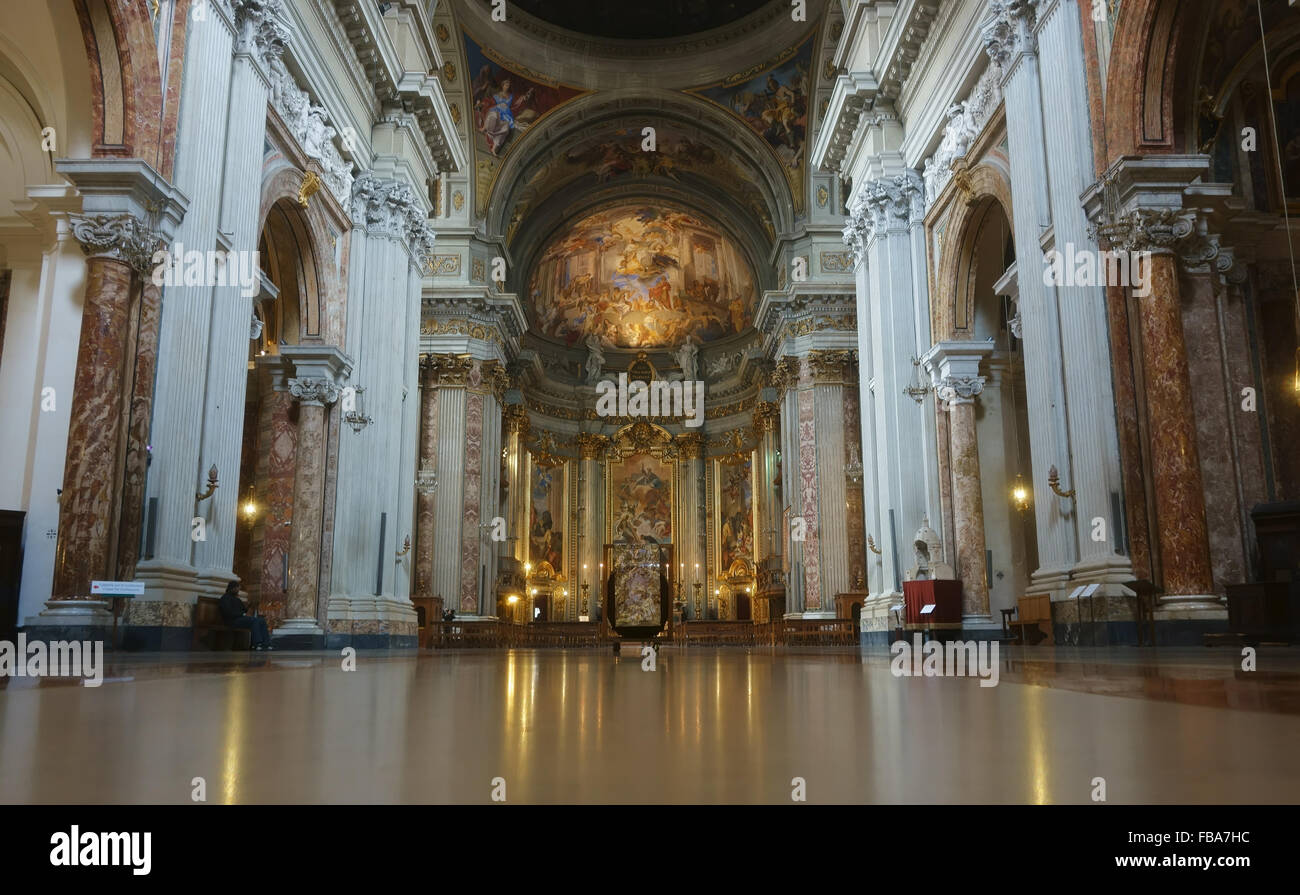 ROME, ITALY - DECEMBER 31, 2015: Baroque interior of the Church of St ...
