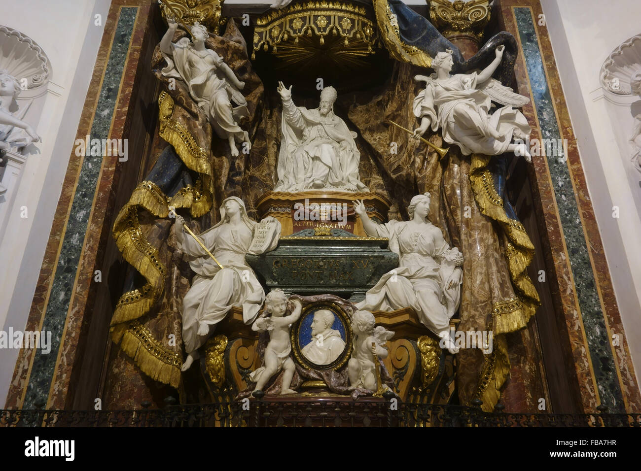 ROME, ITALY - DECEMBER 31, 2015: Baroque monument to Pope Gregory XV ...